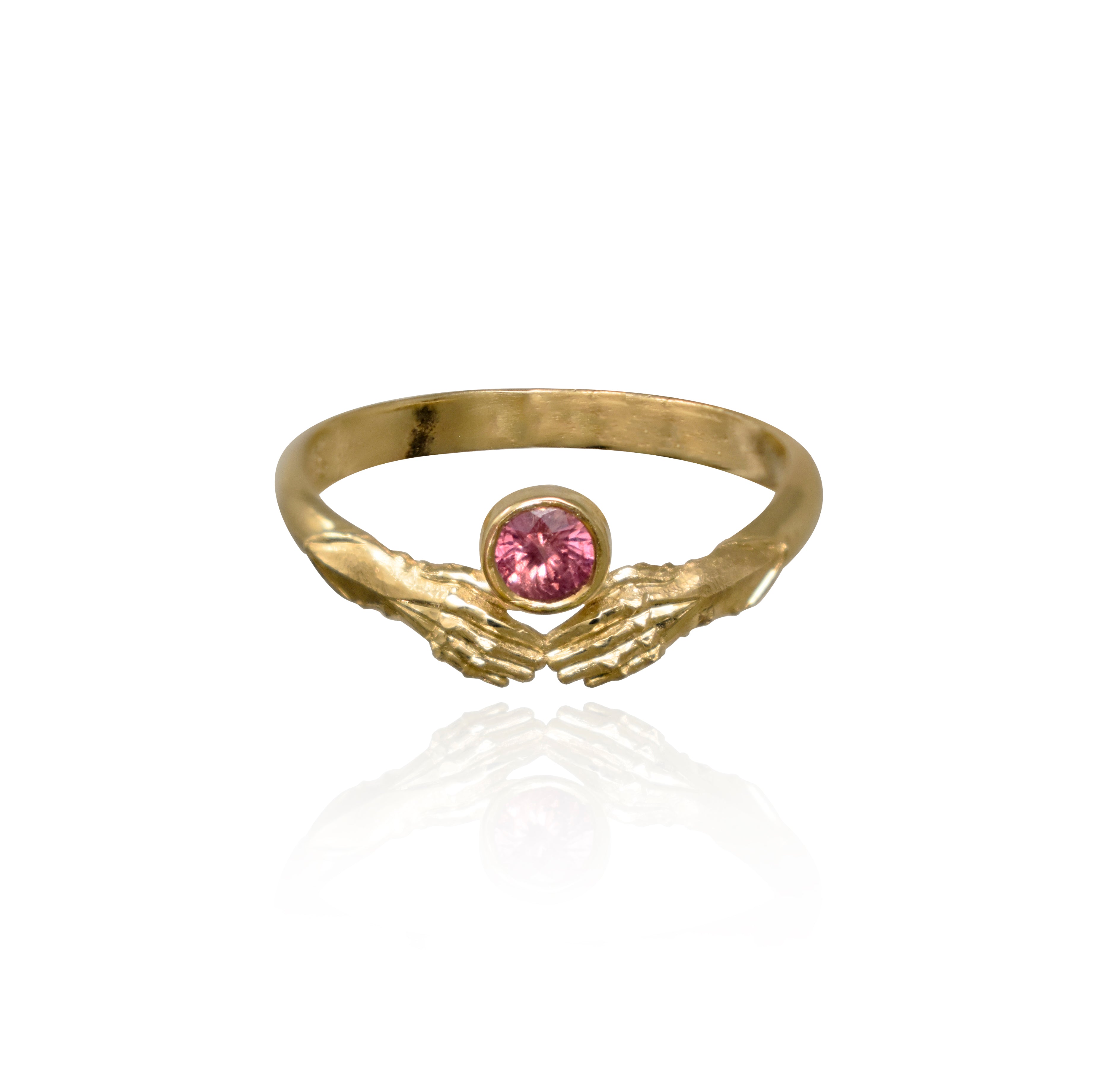 Stronghold Contour Ring with Padparadscha Sapphire – Morgaine Faye